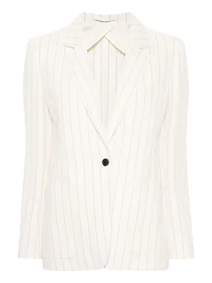 Max Mara Single-breasted Pinstriped Blazer - Neutrals