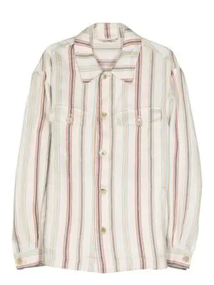 Etro Striped Herringbone Shirt - Neutrals