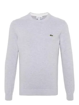 Lacoste Mélange-effect Cotton Jumper - Grey