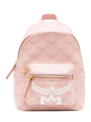 Mcm Small Stark Lauretos Monogram Backpack - Pink