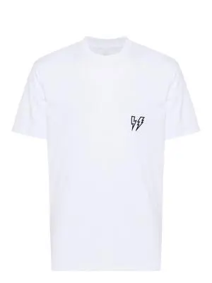 Neil Barrett Thunderbolt-patch Cotton T-shirt - White