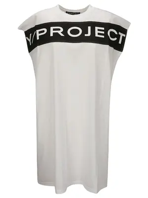 Y/project Y/Project Logo-Print Cotton Mini Dress White