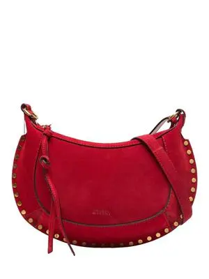 Isabel Marant Oskan Moon Suede Shoulder Bag - Red