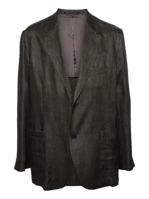 Yohji Yamamoto Notched-lapels Single-breasted Blazer - Grey