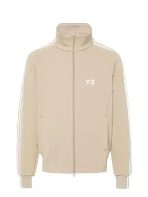 Y3 3-stripes Logo Zip-up Sweatshirt - Neutrals