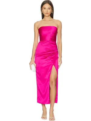 Bardot Yana Midi Dress - Fuchsia