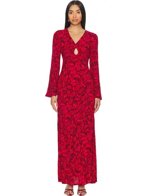Faithfull The Brand Santino Maxi Dress - Selcetta Paisley Red
