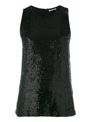 P.a.r.o.s.h Sequin Embellished Tank Top - Black