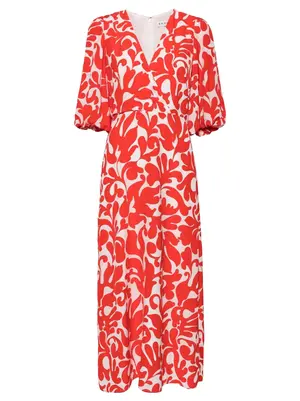 Rhode Ina Printed Midi Dress - White