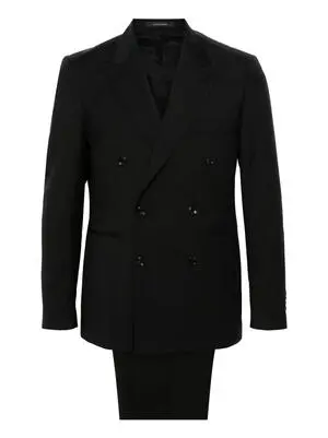 Tagliatore Wool Double-breasted Suit - Black