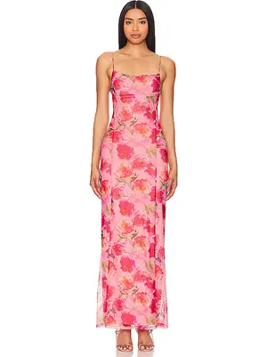 MORE TO COME Ciara Maxi Dress - Pink Floral