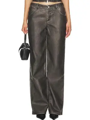 Superdown Rachel Faux Leather Pant - Distressed Black