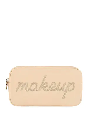 Stoney Clover Lane Makeup Embroidered Small Pouch - Sand