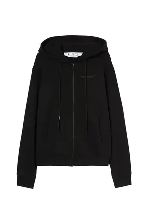 Off-White Diag Tab Slim Zip Hoodie - Black