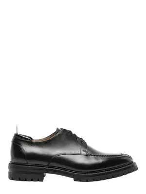 Thom Browne Almond-toe Leather Derby Shoes - Black