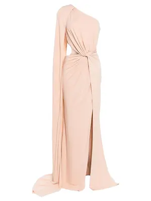 Elie Saab One-shoulder Jersey Gown - Brown