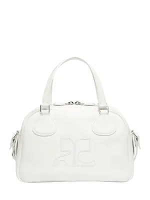 COURREGES Re-edition Leather Bowling Bag - White