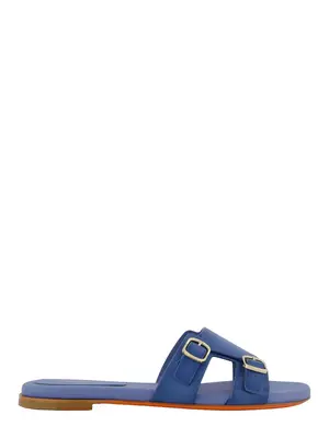 SANTONI Santoni Double-Buckle Leather Slides