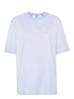MSGM Logo-embroidered T-shirt - Blue