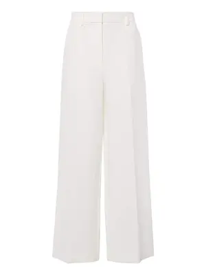 Khaite Bacall Mid-rise Wide-leg Pants - White