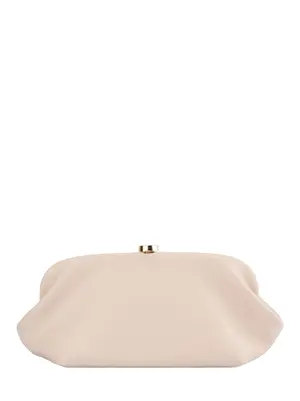 OLGA BERG Josefina Faux Leather Frame Clutch - Natural