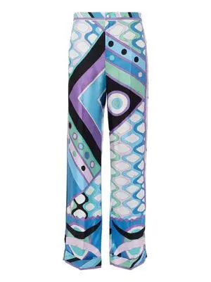 Emilio Pucci Pucci Vivara Mid-Rise Wide-Leg Pants Multicoloured