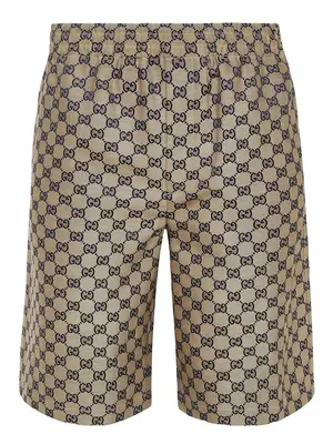 Gucci Gg Linen-blend Shorts - Beige