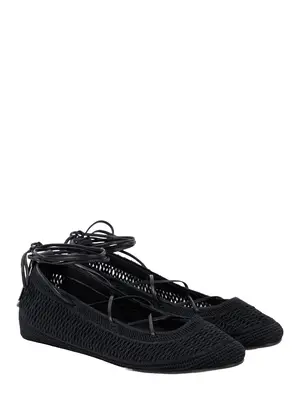 Isabel Marant Belna Open-knit Ballet Flats - Black