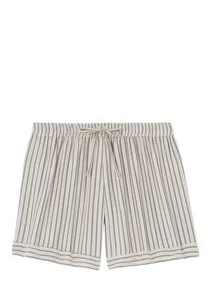 Le Kasha Kensu Striped Silk-satin Shorts - Blue