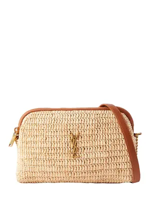 Saint Laurent Gaby Raffia Shoulder Bag - Neutrals