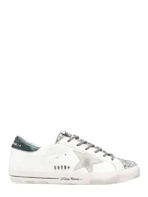 GOLDEN GOOSE Superstar Love Forever Sneakers - White/silver/green