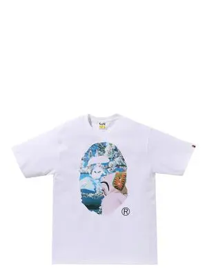 A BATHING APE Sakura Ape Head Photo I Tee Shirt - White