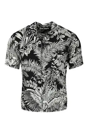 Palm Angels Jungle Palms Bowling Shirt - Black/white