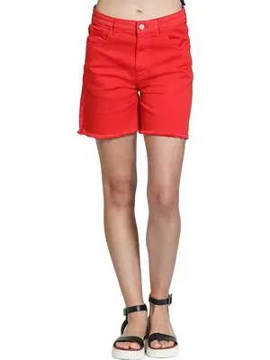 APNY APNY Fray Hem Denim Shorts Rocco Red