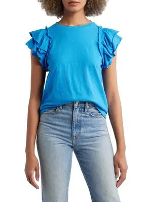 APNY Ruffle Sleeve T-shirt - French Blue