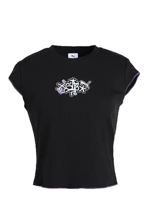 PUMA X X-GIRL Ribbed Slim Tee - Black