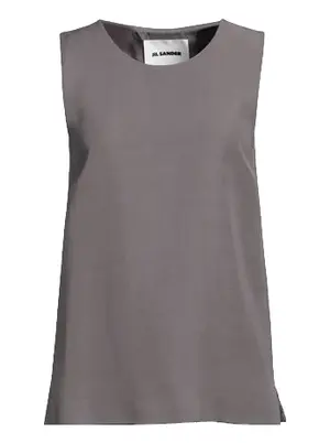 JIL SANDER Viscose Linen Top - Grey