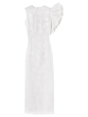 DESTREE Franz Ruffle-detailing Midi Dress - White