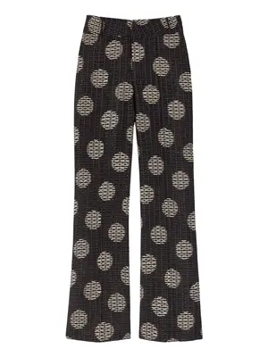DESTREE Yoshismart Jacquard Cropped Trousers - Black