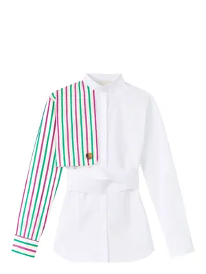 DESTREE Hans Striped Cotton Shirt - White
