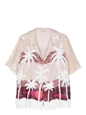 P.a.r.o.s.h Palms Sequined Shirt - Pink