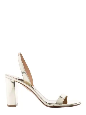 AQUAZZURA 85mm So Nude Metallic Leather Sandals - Gold