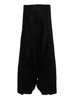 JULIUS Loose Fit Cotton Blend Trousers - Black