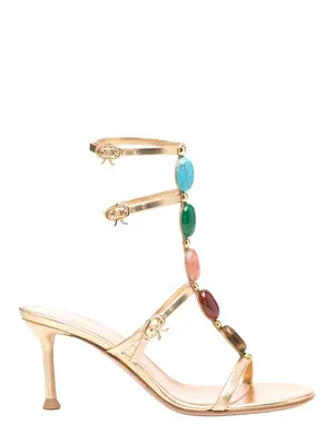 GIANVITO ROSSI 70mm Shanti Leather Sandals - Gold