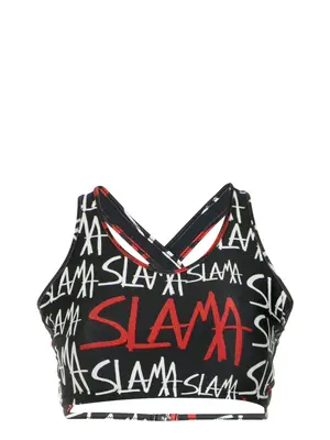 AMIR SLAMA Logo-print Bikini Top - Black