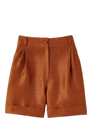 DESTREE Daniel Pleat-detailing Shorts - Brown