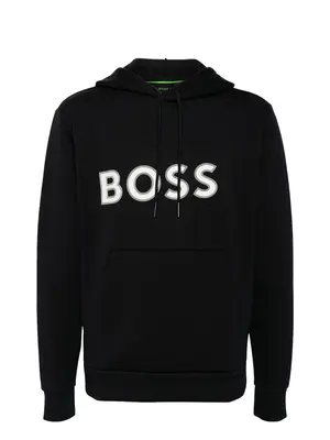 BOSS Logo-print Hoodie - Blue