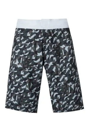 AMIR SLAMA Geometric-print Swim Shorts - Green