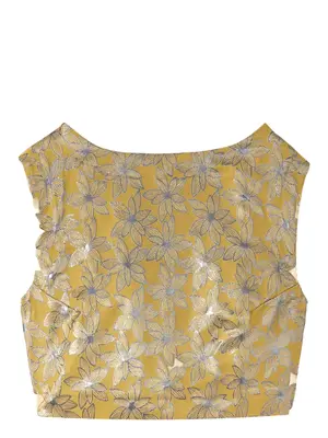 DESTREE Richard Jacquard Cropped Top - Yellow