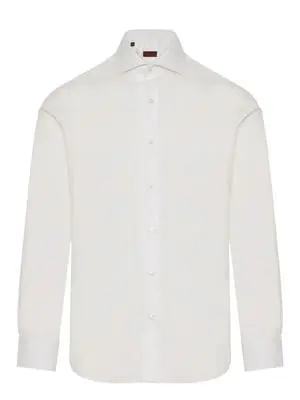 BARBA NAPOLI Spread Collar Shirt - White